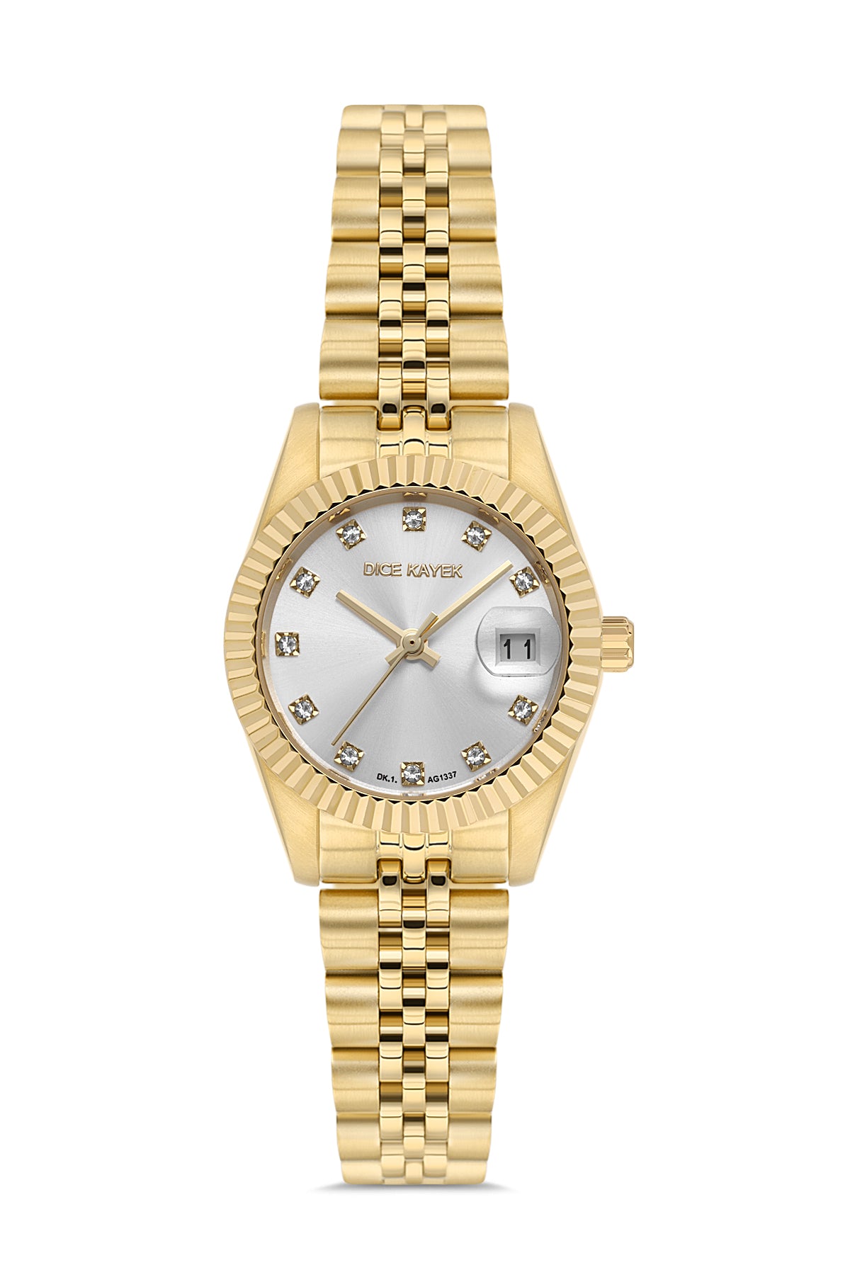 DICE KAYEK White Dial Yellow Stainless Steel Women's Wristwatch